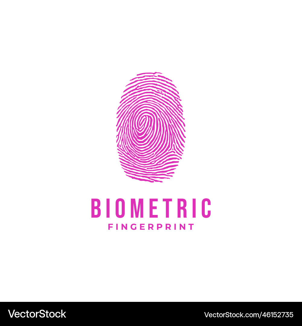 Fingerprint biometric finger stamp logo template Vector Image
