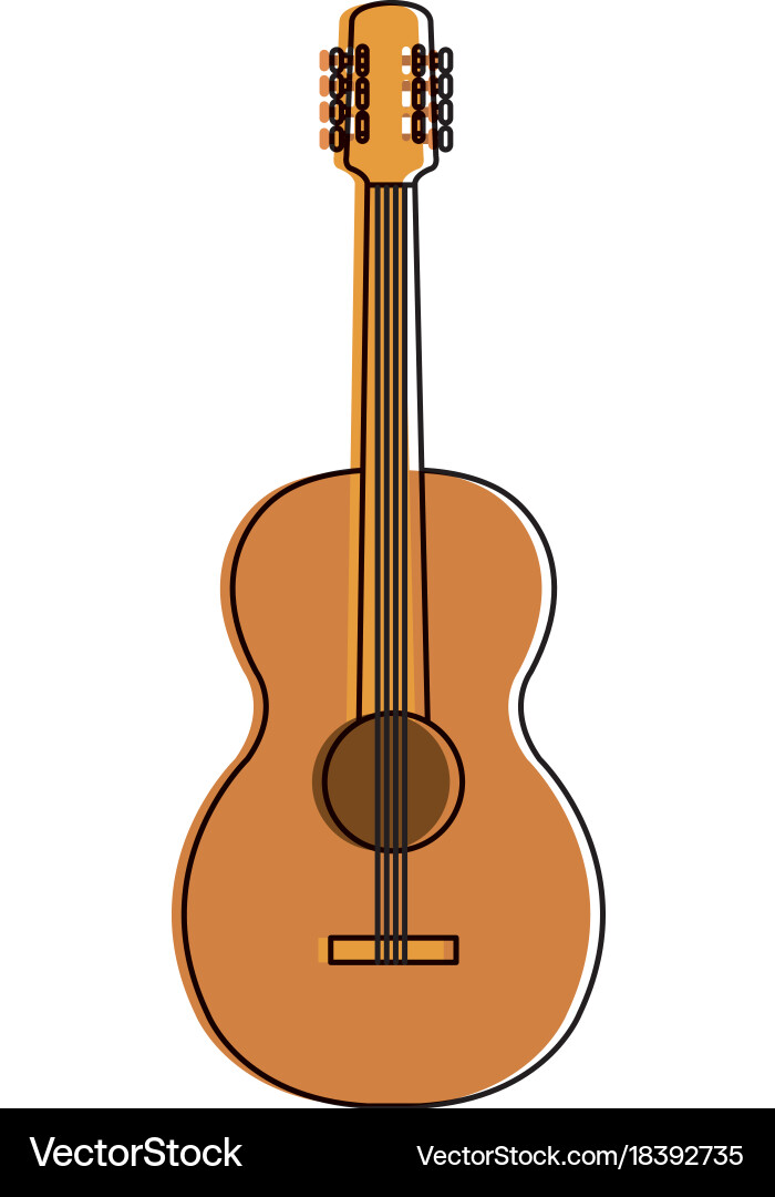 Guitar instrument isolated icon Royalty Free Vector Image