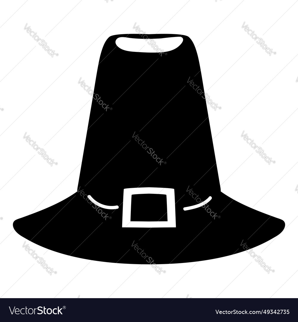 Happy thanksgiving pilgrim hat silhouette Vector Image