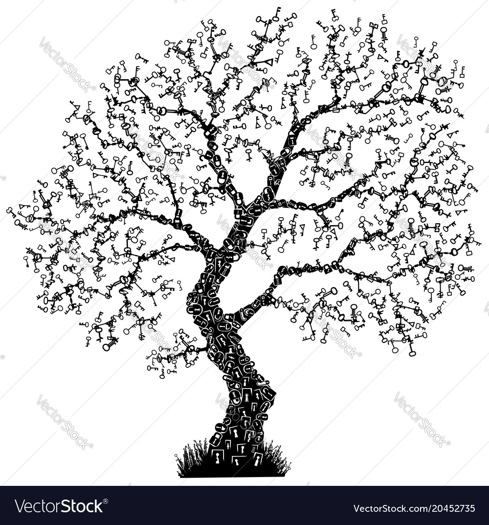 Key tree Royalty Free Vector Image - VectorStock