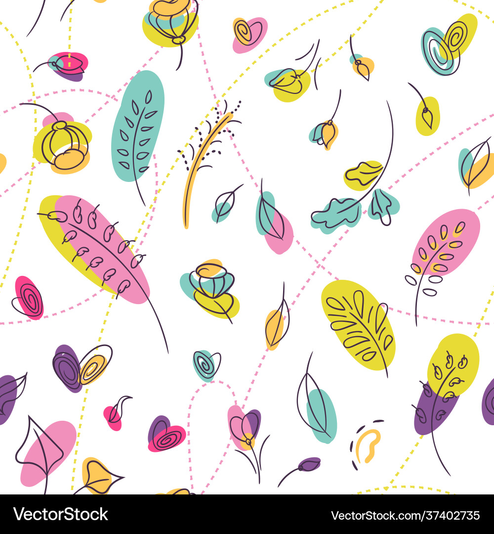 Millefleur seamless pattern with neon color summer