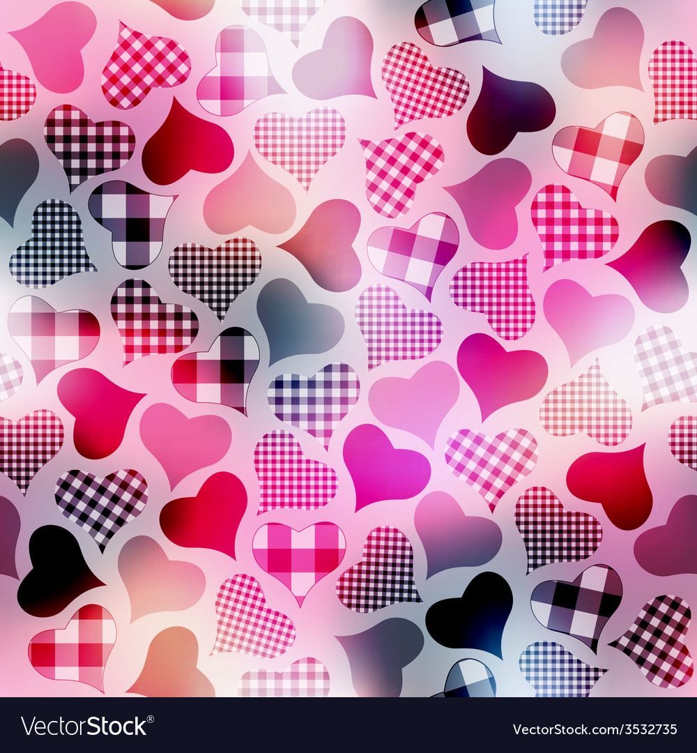 Plaid hearts Royalty Free Vector Image - VectorStock