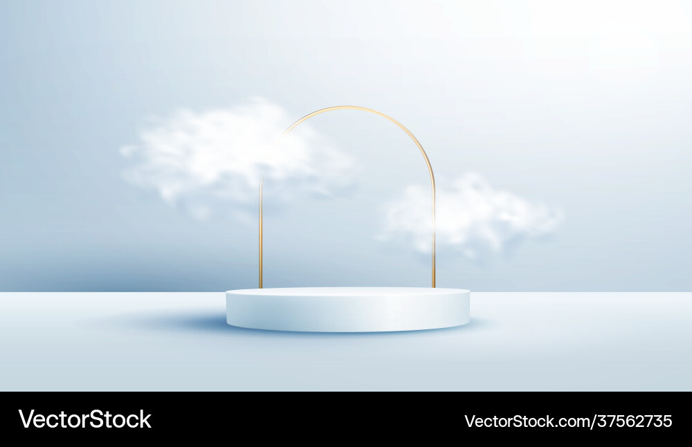 Product display podium decorated with realistic Vector Image