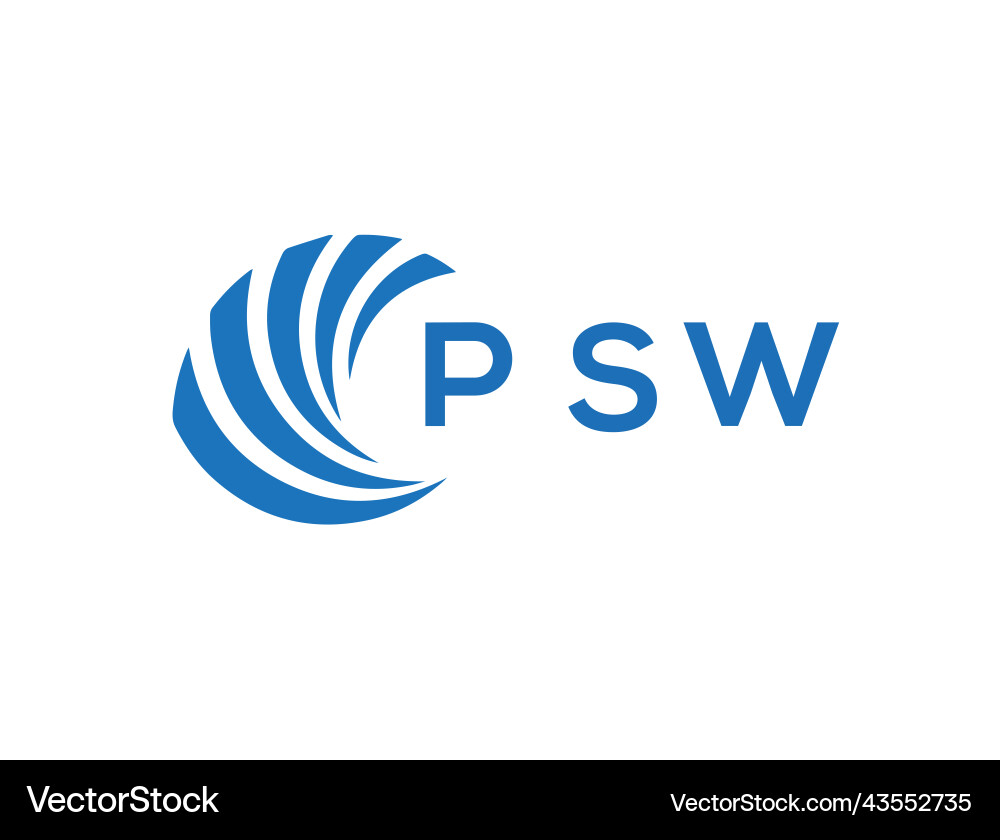 Psw letter logo design on white background Vector Image