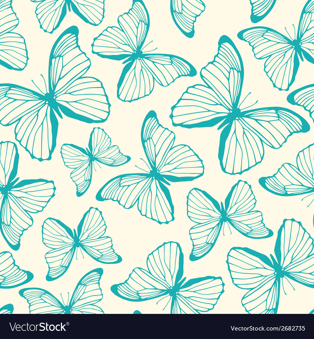 Seamless pattern with hand drawn outline Vector Image