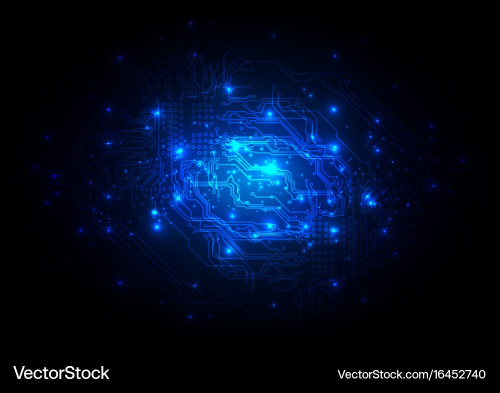 Abstract blue light circuit background technology Vector Image