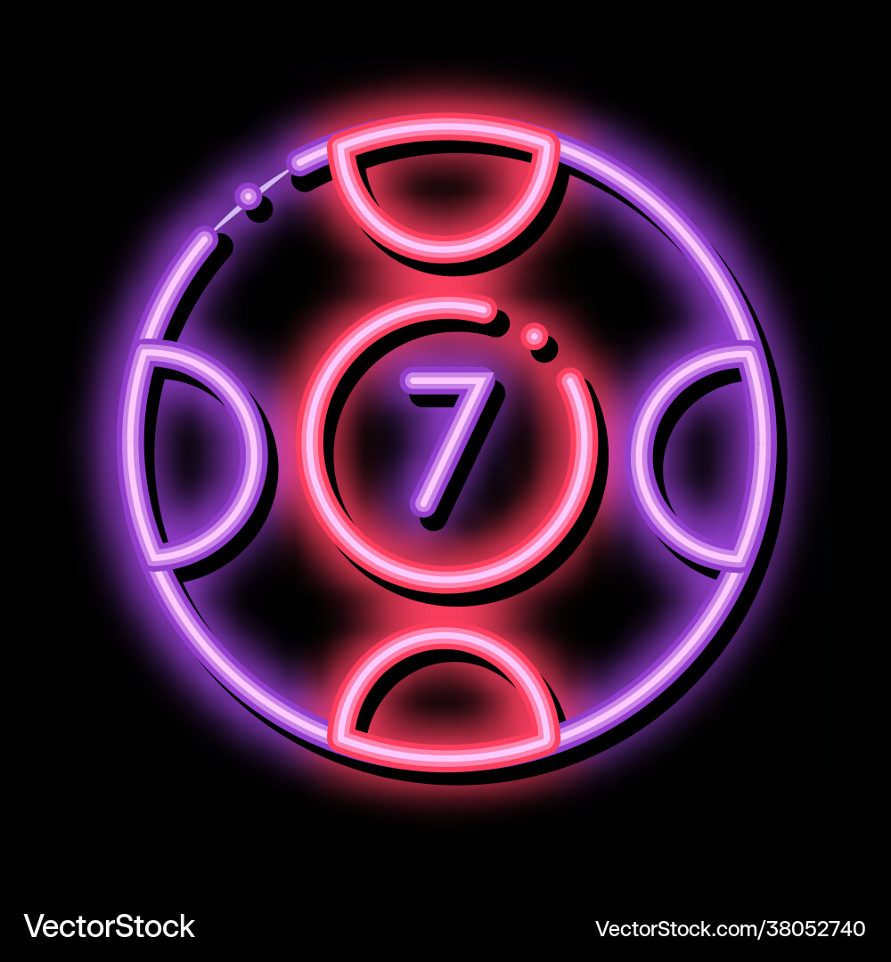 Ball with number neon glow icon Royalty Free Vector Image