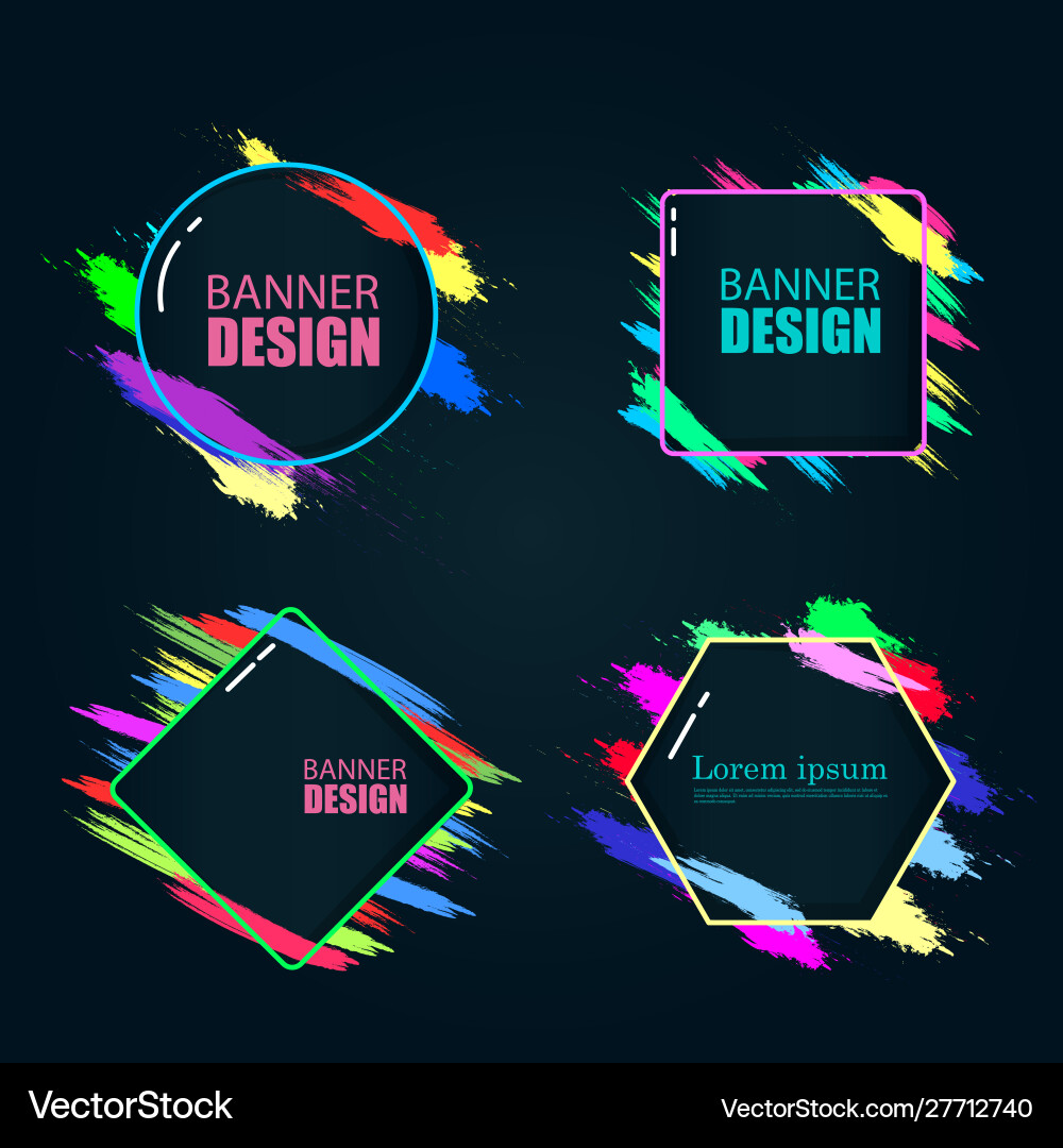 Banner black background Royalty Free Vector Image