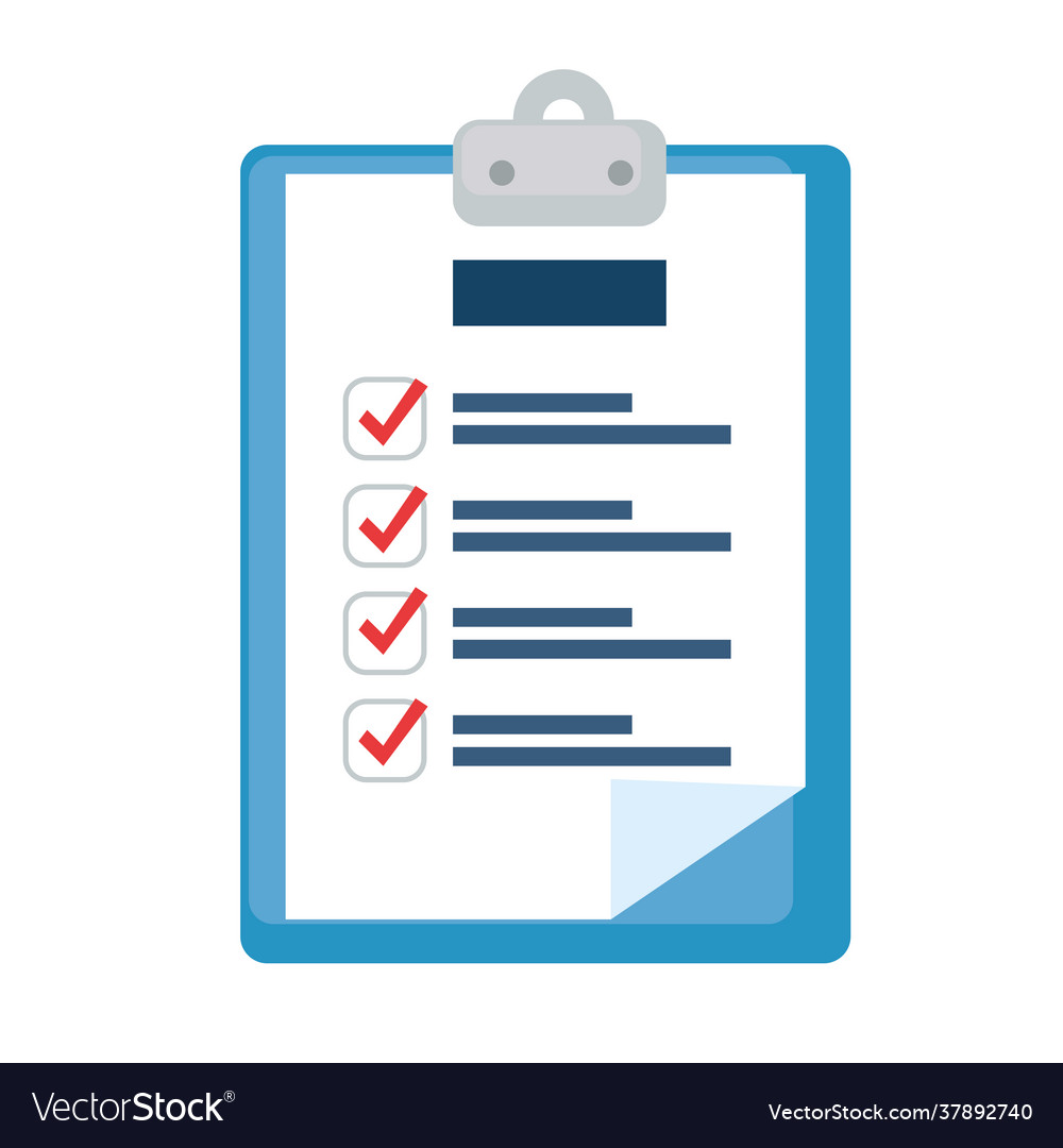 Document with check marks Royalty Free Vector Image