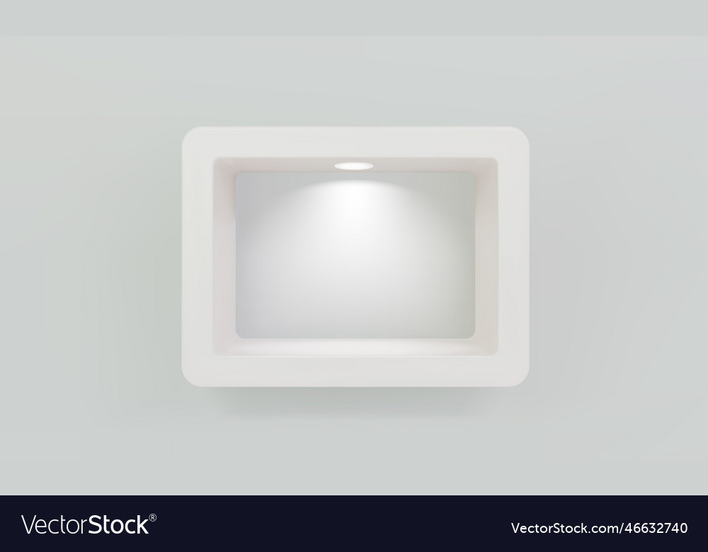 Empty white rounded rectangular shelf or niche Vector Image