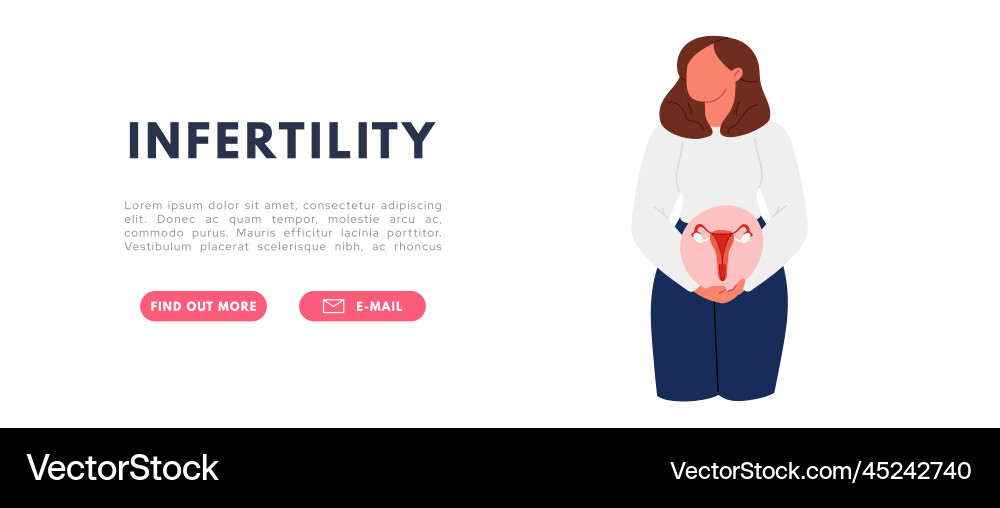 Fertility problem woman holds uterus mental Vector Image