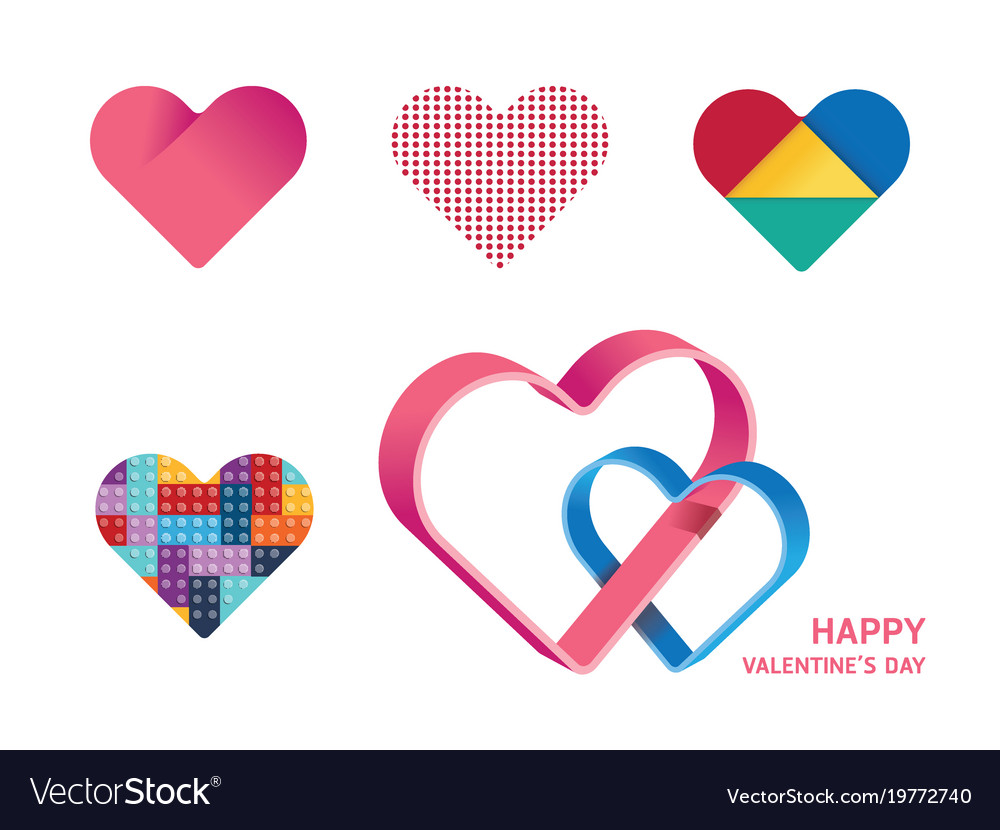 Happy valentines day heart shape concept design Vector Image