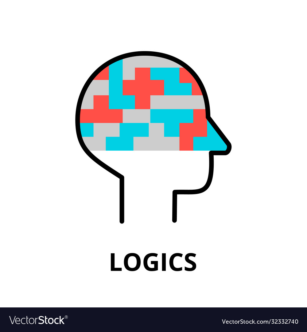 Logics icon flat thin line Royalty Free Vector Image