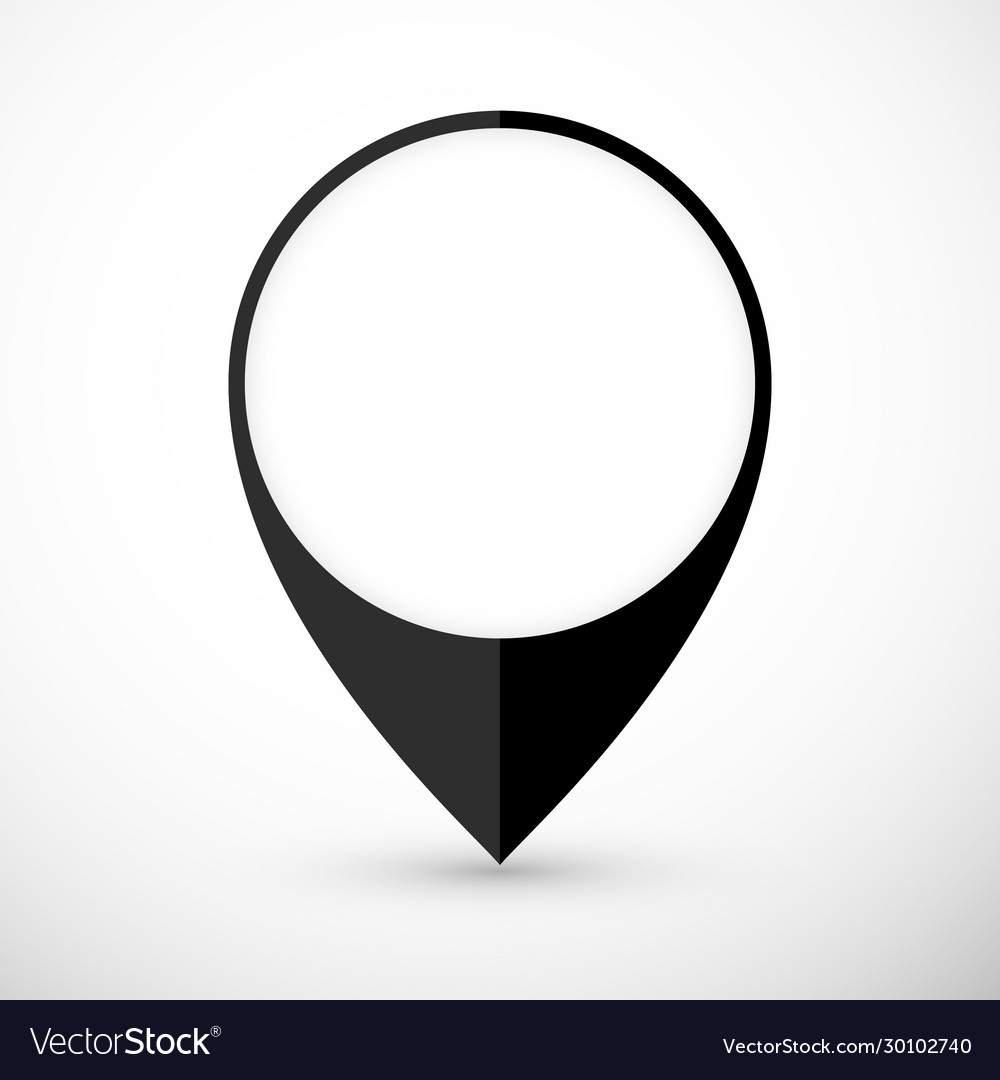 Map pointer icon in flat style with shadow Vector Image