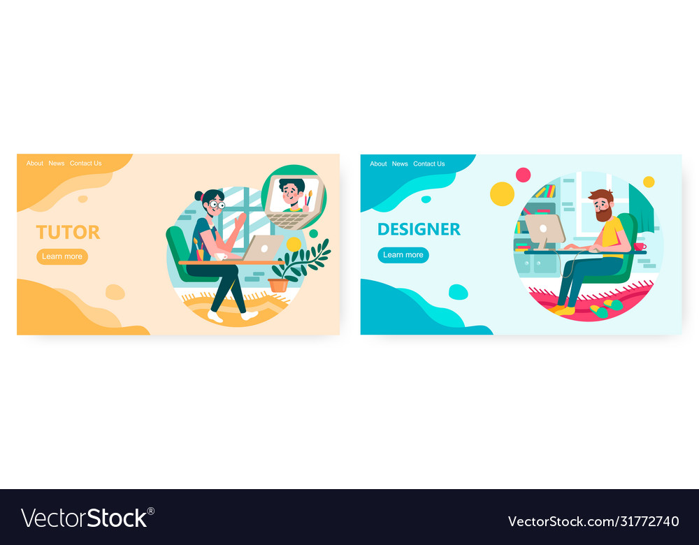 Online art education tutor freelance graphic Vector Image