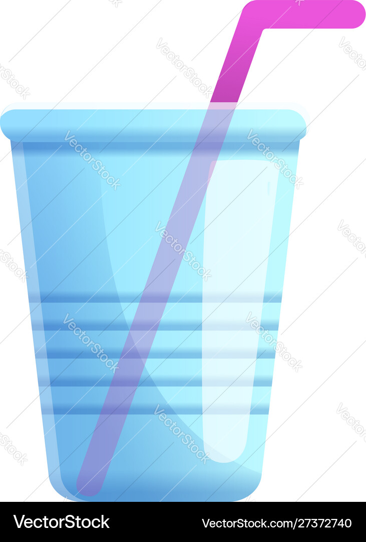 Plastic used cup icon cartoon style Royalty Free Vector