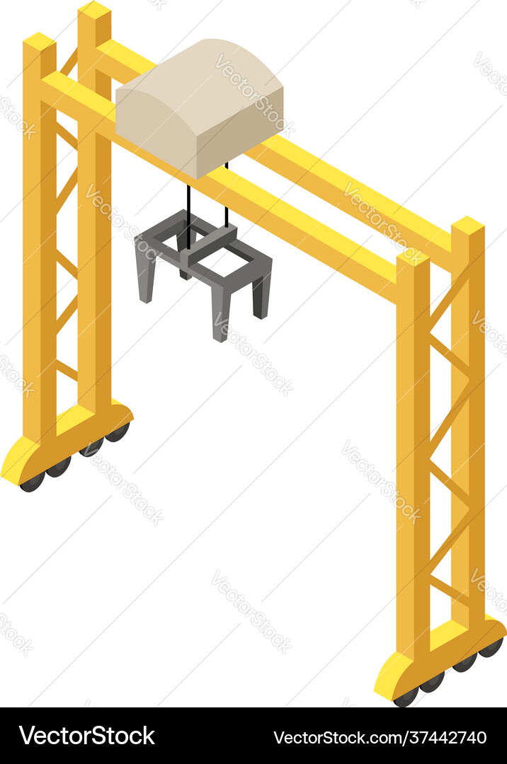 Railway modern crane icon isometric style Vector Image