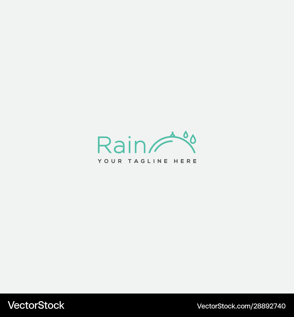 Rain and umbrella logo blue typography logo design