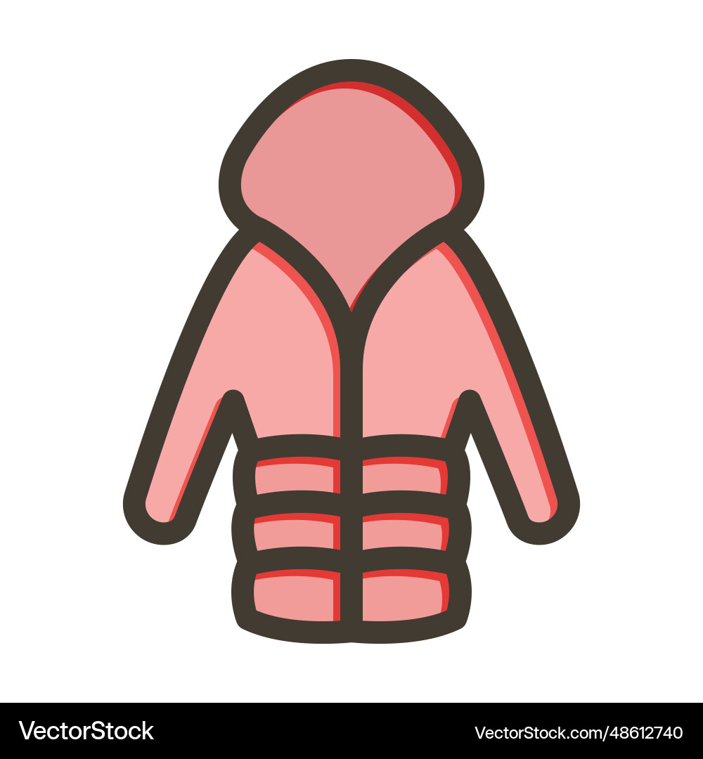 Rain coat thick line filled colors for personal Vector Image