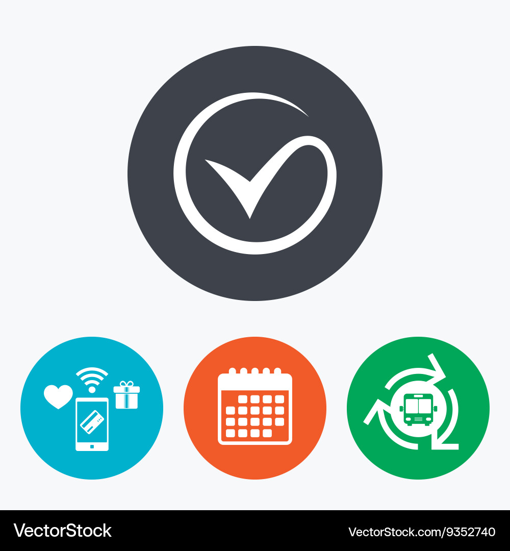 Tick sign icon check mark symbol Royalty Free Vector Image