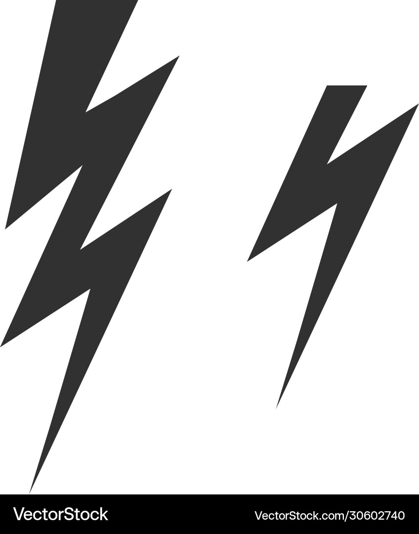 Triple lightning flat icon shock stock Royalty Free Vector