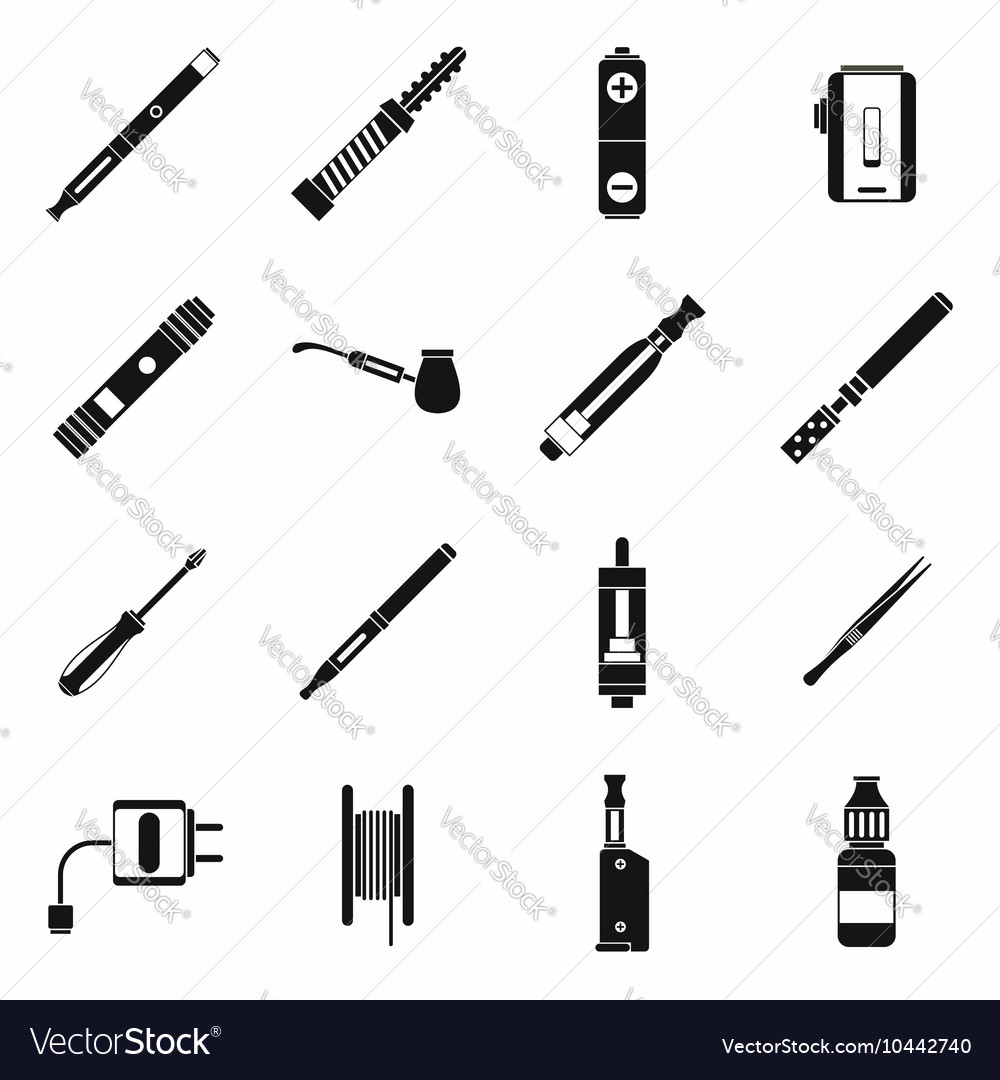 Vaping icons set simple style Royalty Free Vector Image