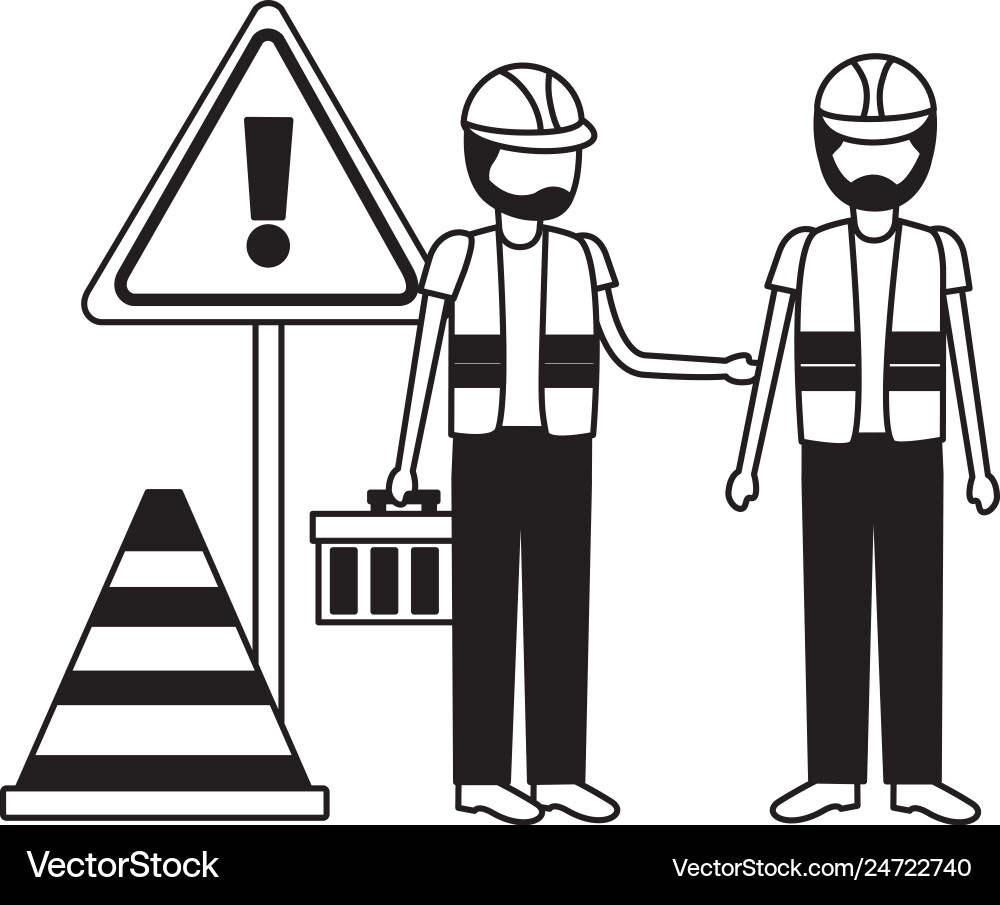 Workers Construction Equipment Royalty Free Vector Image