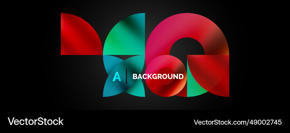 Abstract round geometric shapes with gradients Vector Image
