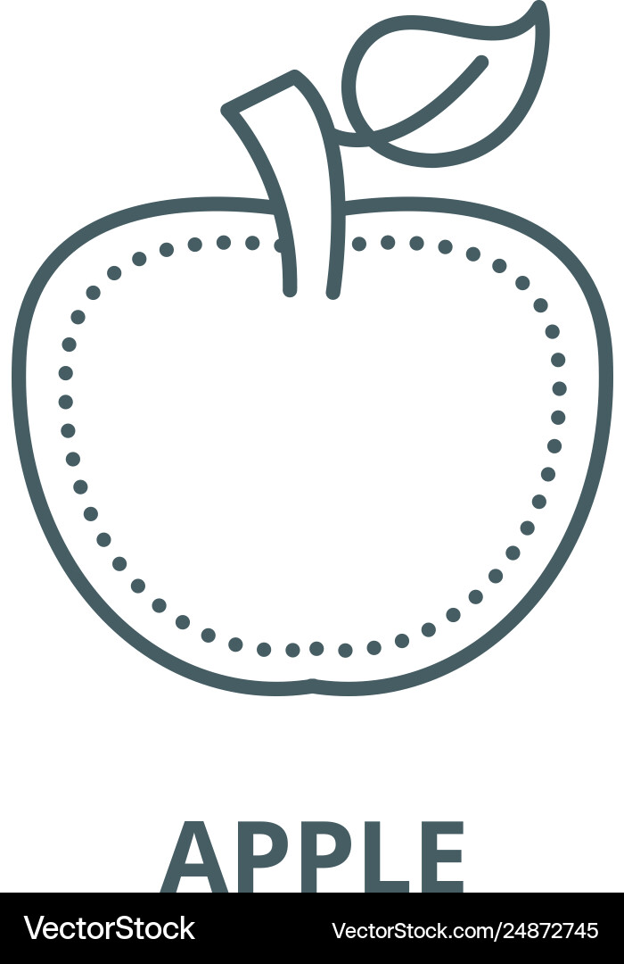 Apple line icon outline sign Royalty Free Vector Image