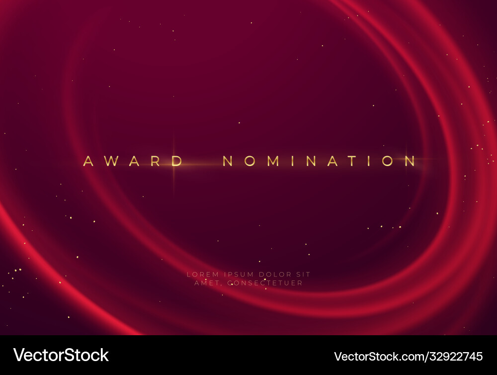 Award nomination ceremony with luxurious red wavy Vector Image
