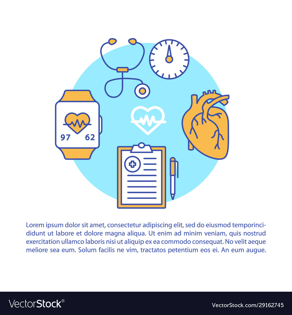 Blood pressure article page template brochure Vector Image