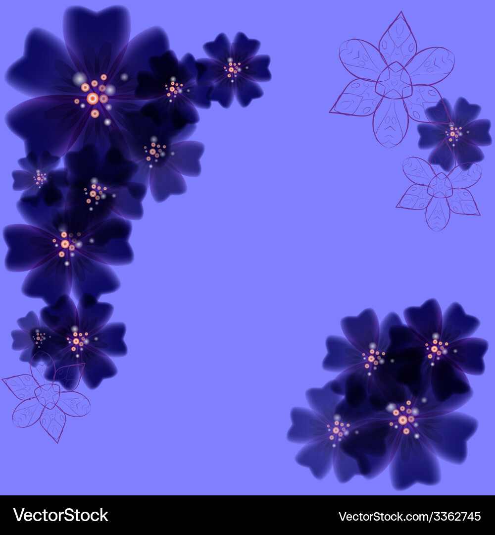 Blooming background with purple flowers Royalty Free Vector