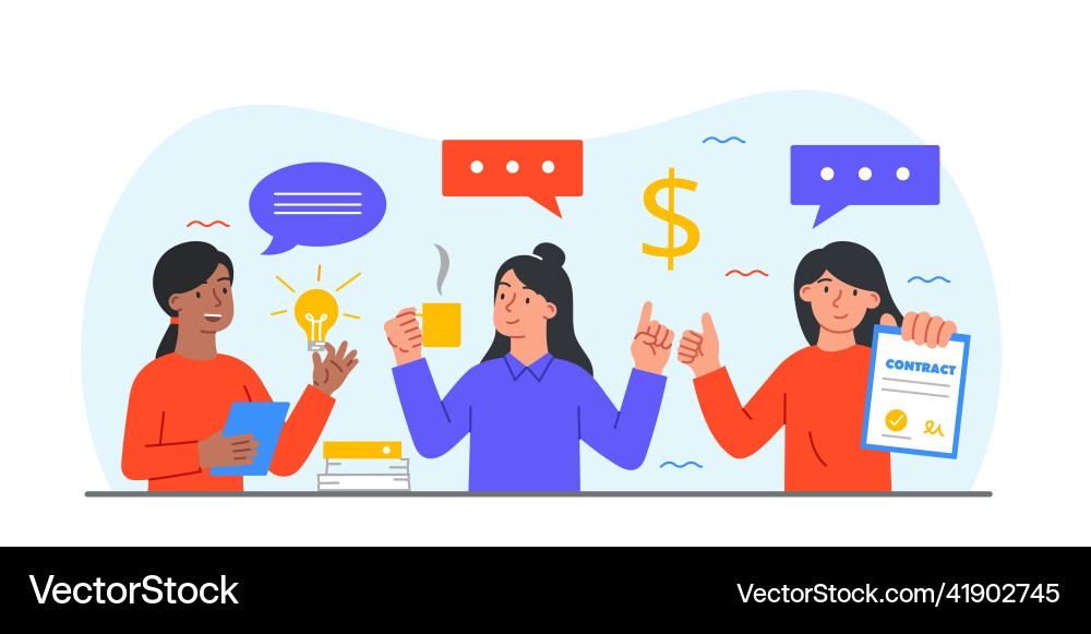 Businesswoman with contract Royalty Free Vector Image