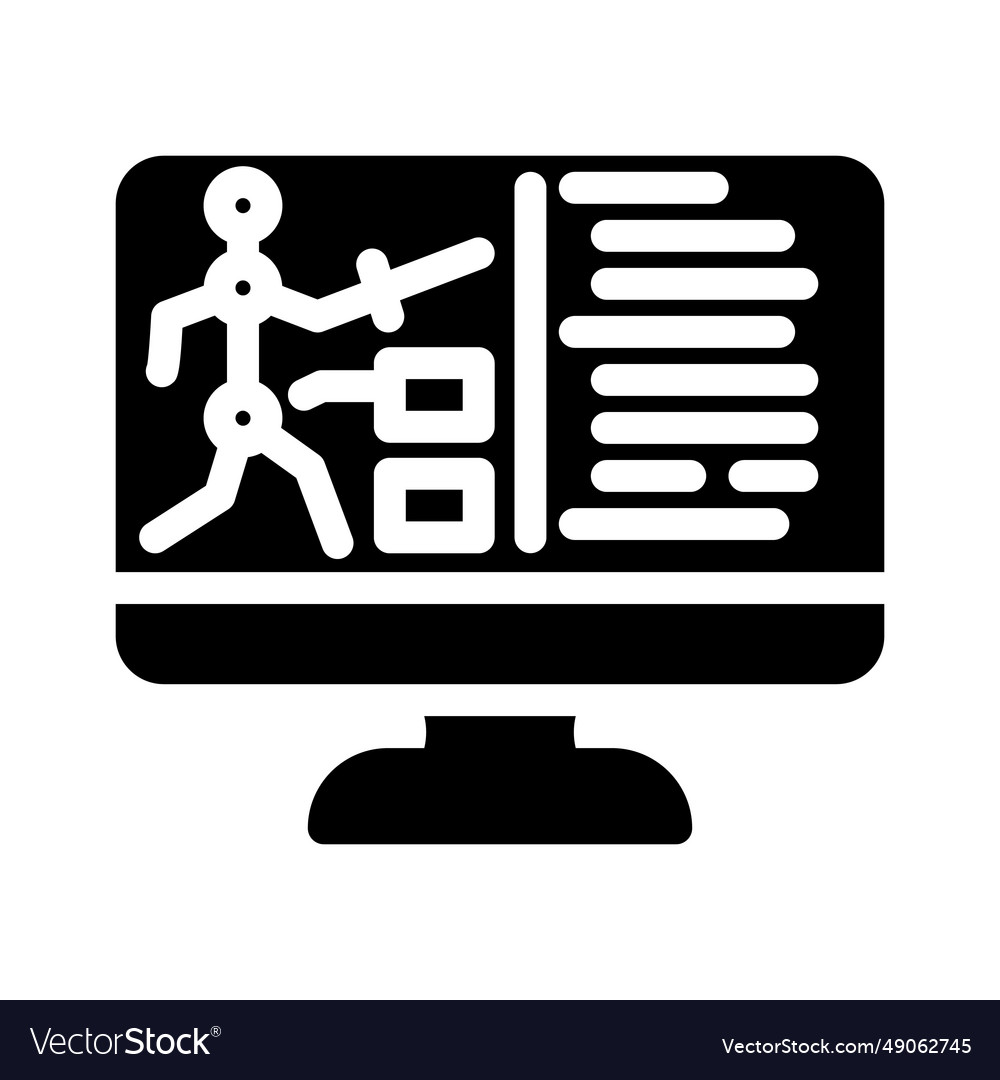Character design game development glyph icon Vector Image Character design game development glyph icon Vector Image