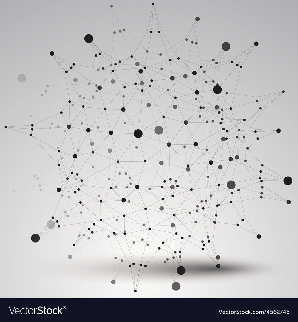 Complicated abstract grayscale 3d shape digital Vector Image