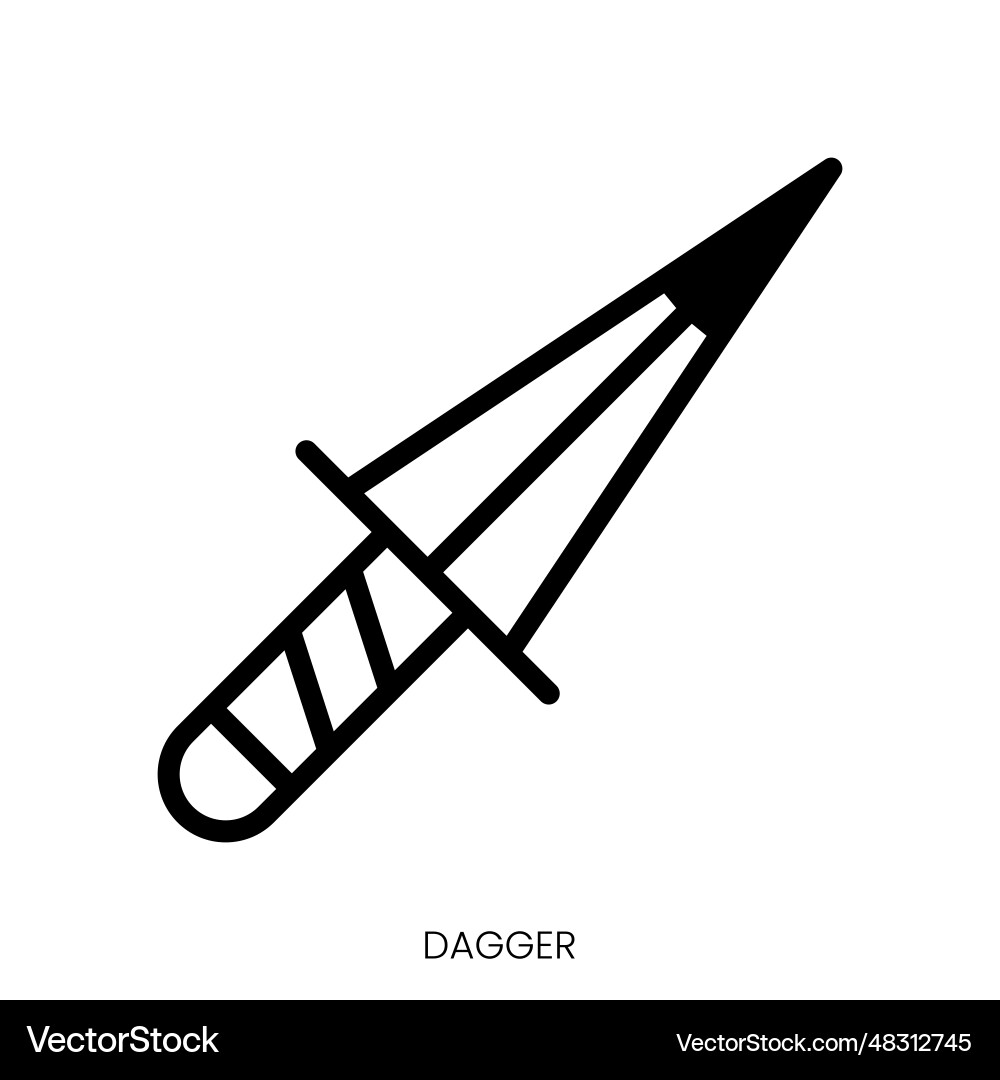 Dagger icon line art style design isolated Vector Image