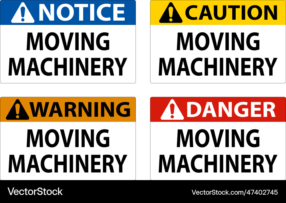 Danger moving machinery sign on white background Vector Image
