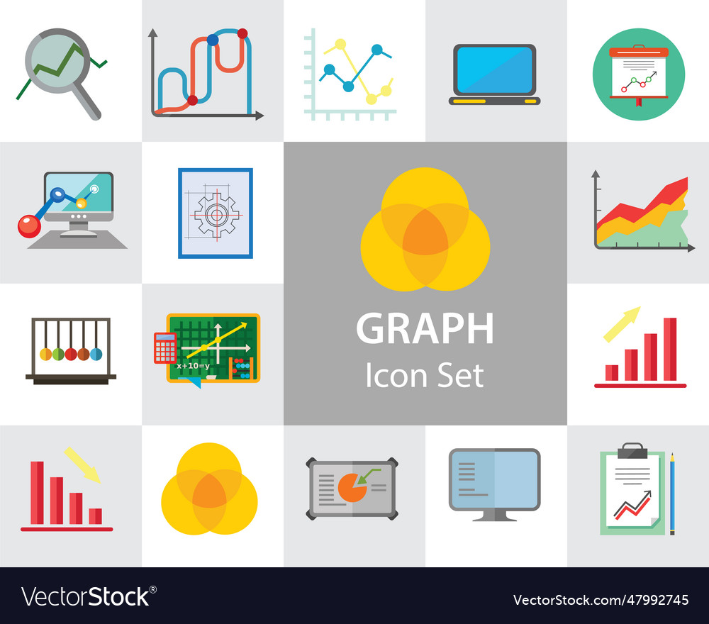 Graph icon set Royalty Free Vector Image - VectorStock