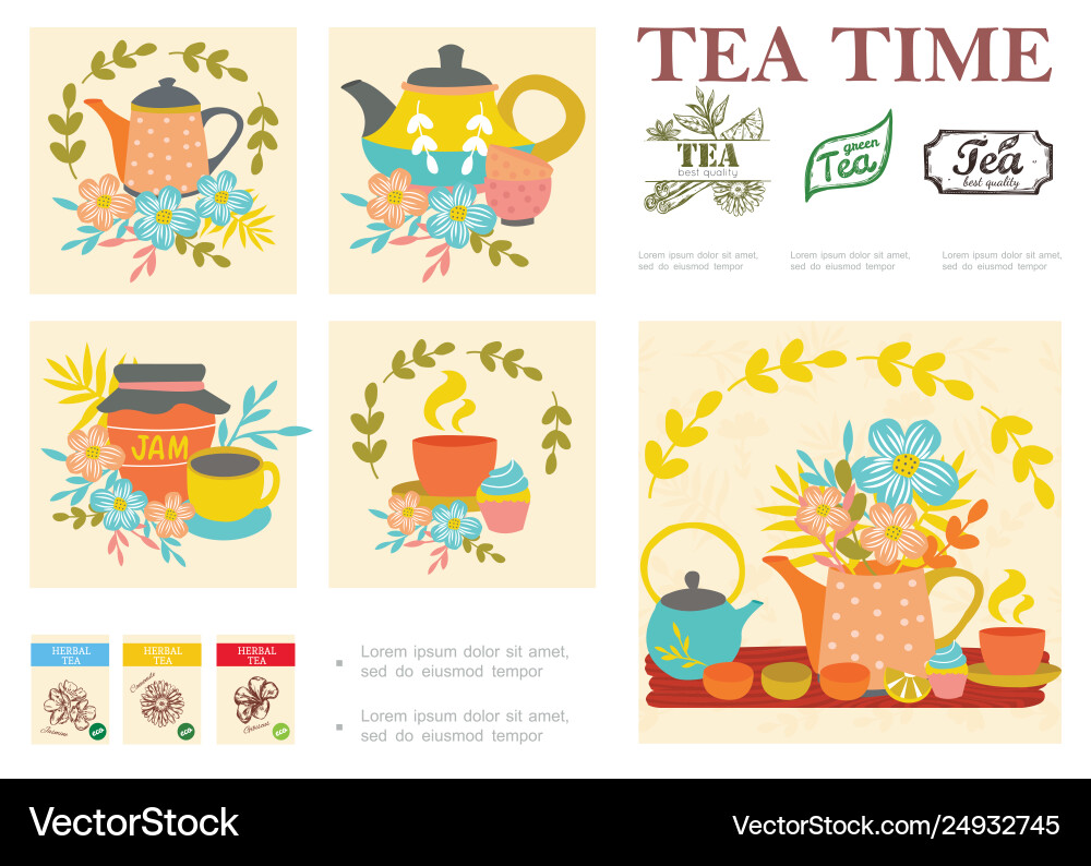 Hand Drawn Tea Ceremony Composition Royalty Free Vector