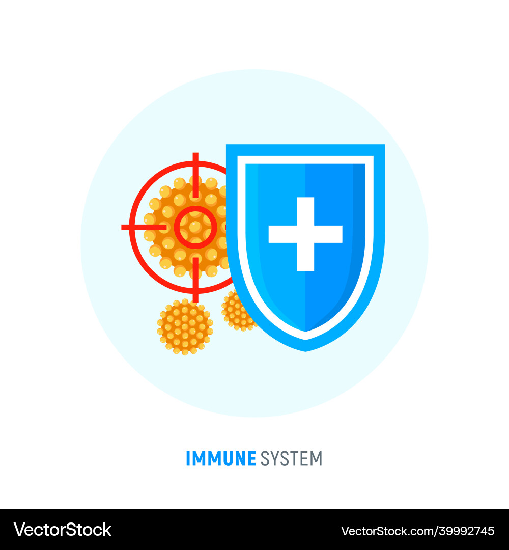 Immune system icon logo health bacteria Royalty Free Vector