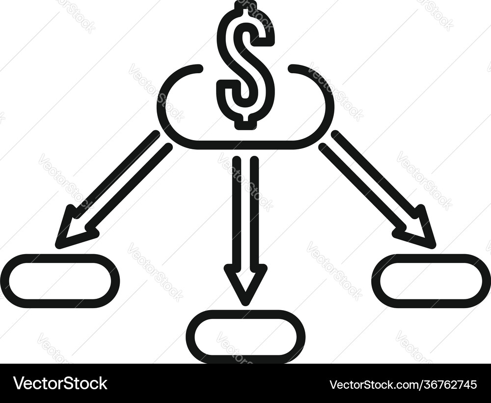 Investment restructuring icon outline style Vector Image