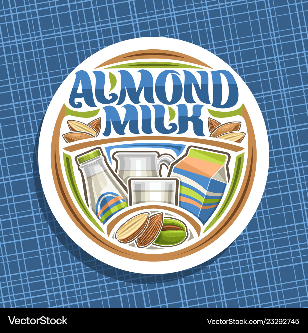 Logo for almond milk Royalty Free Vector Image