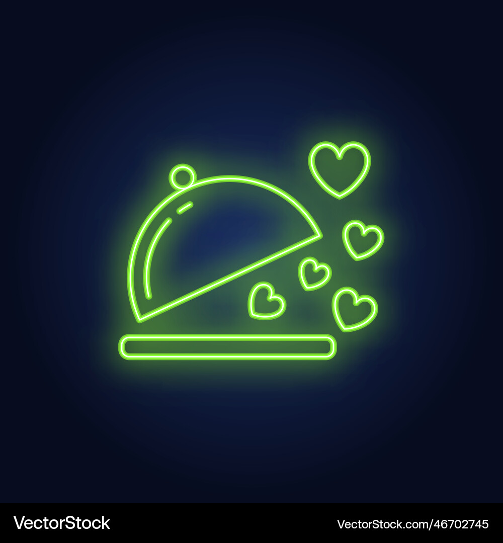 Love dish neon sign Royalty Free Vector Image - VectorStock