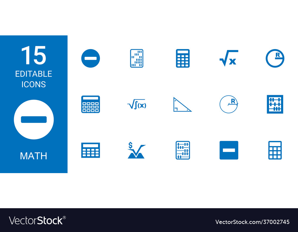 Math Icons Lizenzfreies Vektorbild - VectorStock