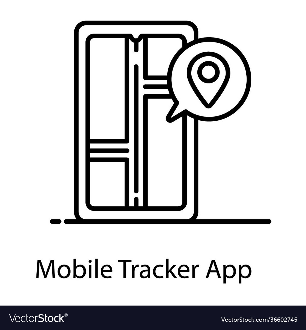 Mobile tracker app Royalty Free Vector Image - VectorStock