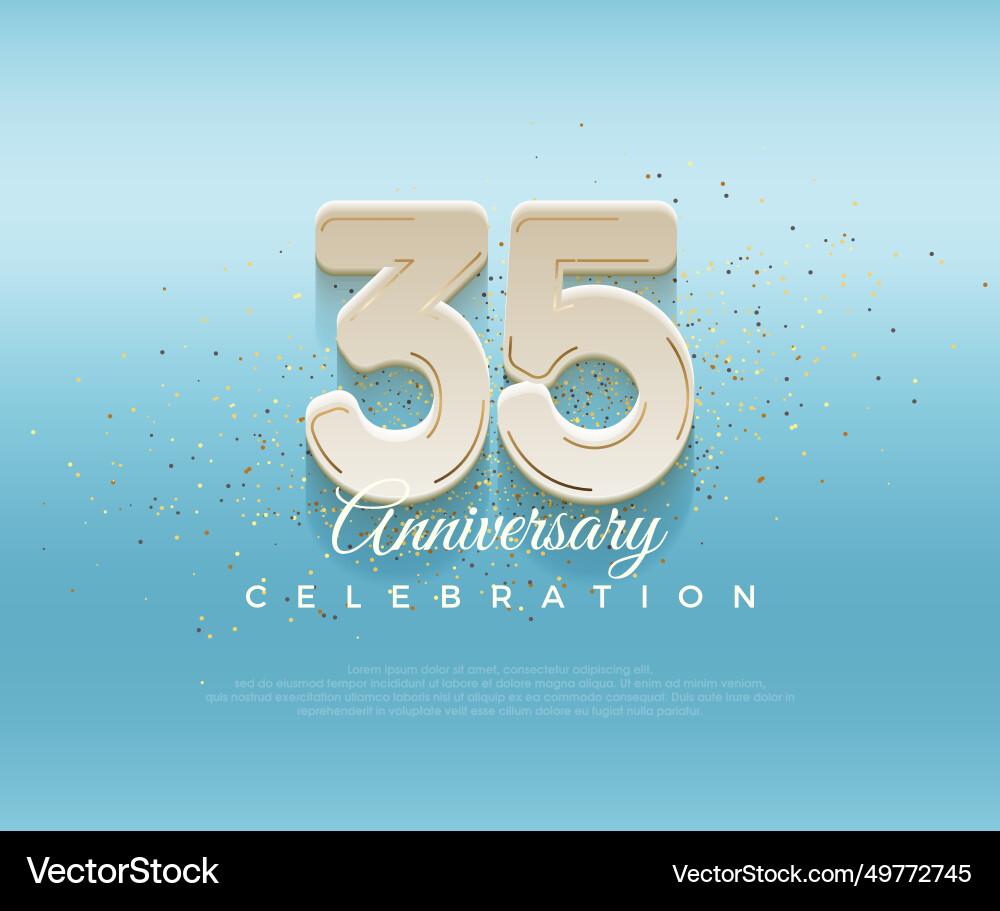 Modern bold number 35th anniversary premium Vector Image