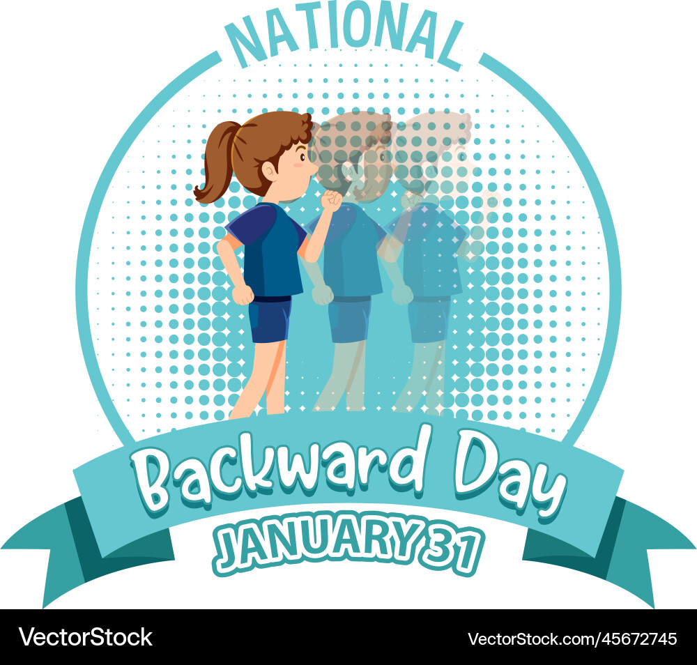 National backward day banner design Royalty Free Vector