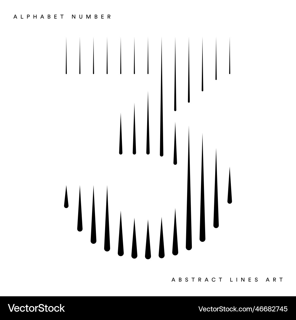 Number three 3 logo lines abstract modern art Vector Image