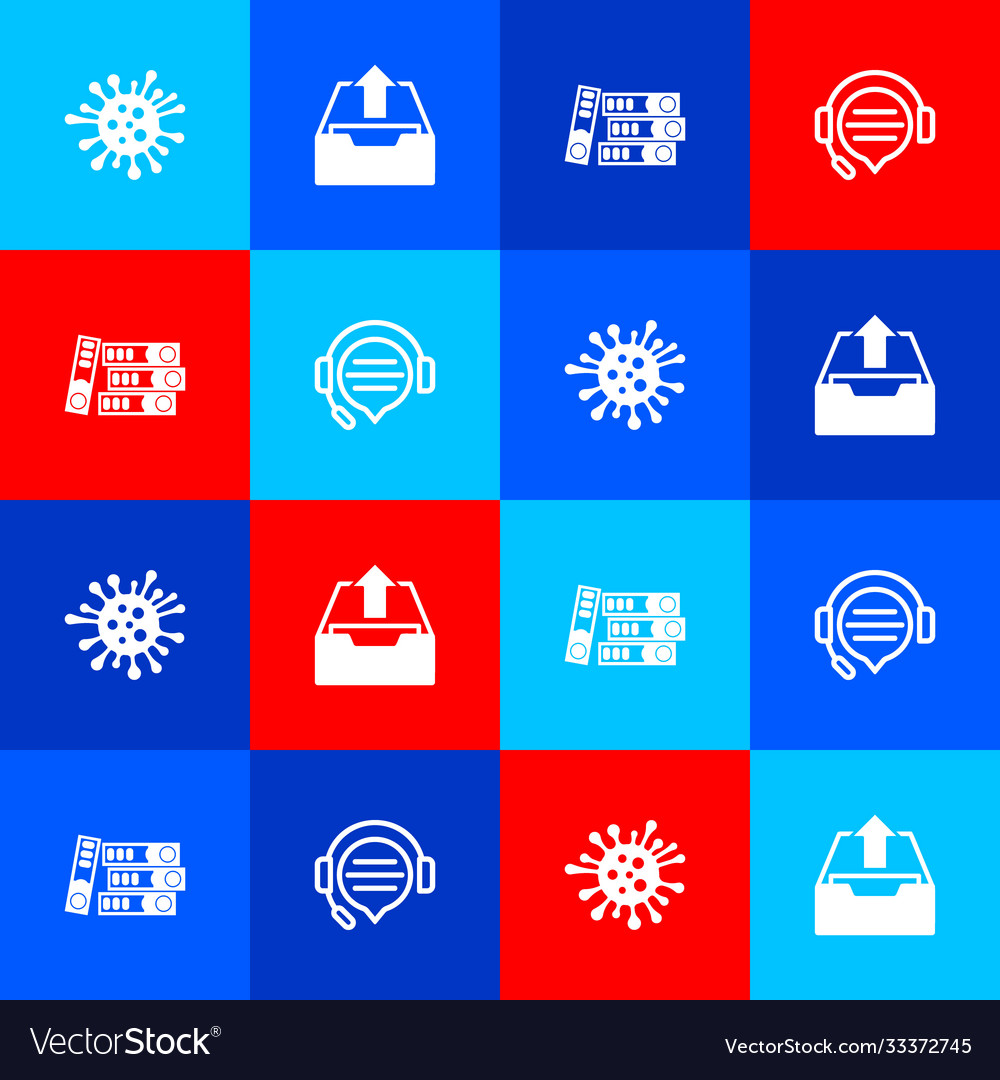Set bacteria upload inbox office folders Vector Image Set bacteria upload inbox office folders Vector Image