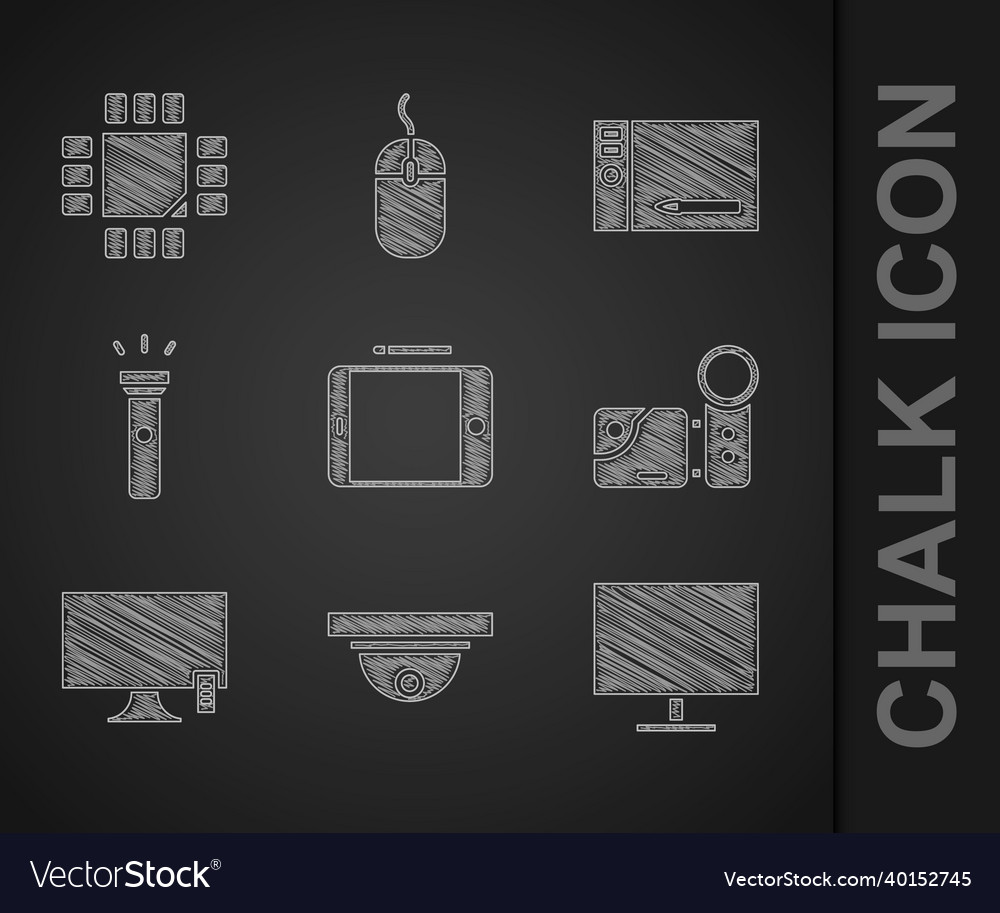 Set graphic tablet motion sensor computer Vector Image